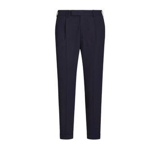 Pantaloni Torino Homme, Pantalons, Bleu, Taille: 2XL Pantalon en laine coupe d&eacute;contract&eacute;e