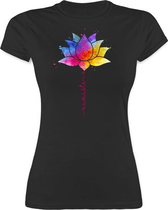 Shirtracer Shirt Damen - Namaste Lotusbl&uuml;te I Meditation I Yoga I Mandala Spirit - XXL - Schwarz - Geschenke Wellness f&uuml;r Frauen Yoga-Shirts Joga Lotus Tshirt t 