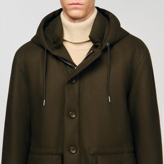 Sandro Parka en laine avec capuche