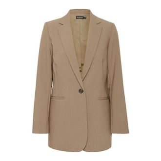 Soaked In Luxury Walnuss Blazer f&uuml;r Frauen - - Jackets - Damen - Braun - 2XL