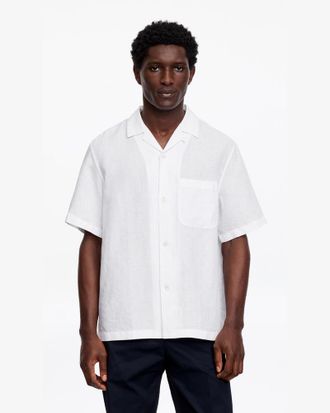 Arket Lockeres Hemd Mit Kubanischem Kragen -Wei&szlig;