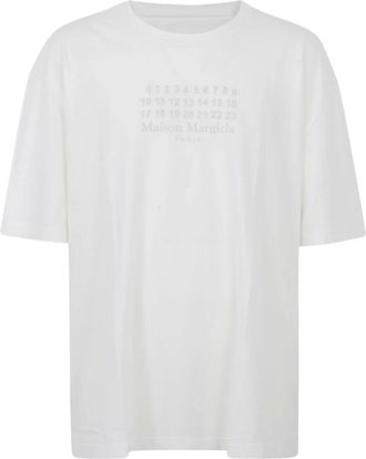 Maison Margiela Homme, Tops, Blanc, Taille: S T-Shirt Numérique