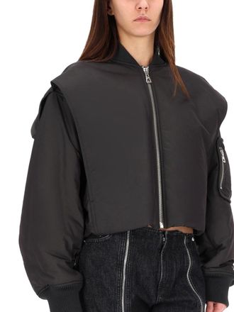 Jean Paul Gaultier Hooded Bomber Jacket - Gray