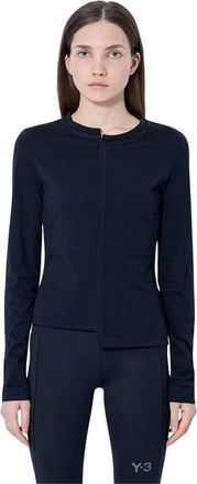 Yohji Yamamoto Femme, Tops, Noir, Taille: 40 FR Haut &agrave; Manches Longues et Col Rond