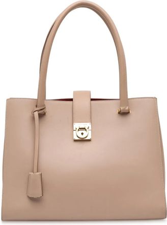 Ferragamo Shopper - Leather Gancini Marlene Tote - Gr. unisize - in Braun - f&uuml;r Damen