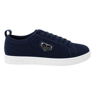 Philipp Plein Homme, Chaussures, Bleu, Taille: 42 EU Baskets basses en daim perfor&eacute;