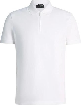 Strellson Homme, Tops, Blanc, Taille: 2XL Polo avec Fermeture &Eacute;clair