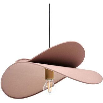 Beliani Beliani - Lampe Pendante Abat-jour Ampoule Ouvert en Tissu Lin Marron Mascota