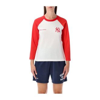 Sporty & Rich Femme, Tops, Multicolore, Taille: 42 FR Yankees Serif Baseball Tee