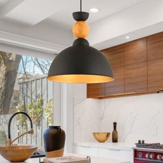 Opviq Elegant Black Chandelier, Adjustable Height 30-130 cm, Metal Body &Oslash;30 cm, E27 Socket Max 40W, Stylish Lighting for Modern Spaces, IP20 Rated