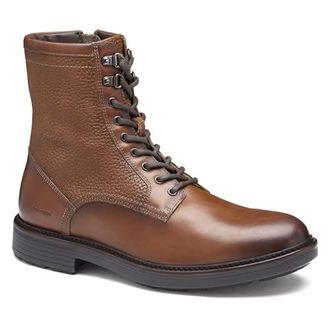 Johnston & Murphy Bottines Latham &agrave; Bout uni pour Homme, Cuir de Veau europ&eacute;en Brun Clair, 41.5 EU