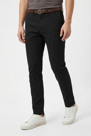 Jack & Jones Chinohose JACK & JONES JPSTMARCO ADAM BELTED CHINO, Herren, Gr. 29, L&auml;nge 32, schwarz, Web, Obermaterial: 98% Baumwolle, 2% Elasthan, unifarben, slim 