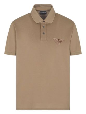Emporio Armani polo à patch logo - Tons neutres