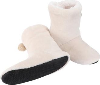 BESTONZON Bottines Intérieur Épaisses et Chaudes pour Automne et Hiver Semelle Antidérapante Chaussures Parent-garçon Fille Coton Couleur Ivoire Unique