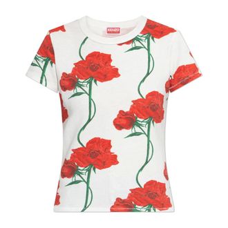 Kenzo Femme, Tops, Blanc, Taille: 36 FR T-shirt &agrave; motif floral