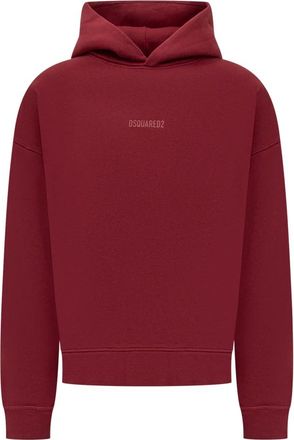 Dsquared2 Homme, Sweatshirts et sweats &agrave; capuche, Rouge, Taille: XL Logo-Raised Sweat &agrave; capuche