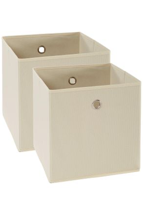 CARRYHOME Faltbox, Natur, Silber, Metall, Textil, Karton, 32x32x32 cm, faltbar, Ordnen & Aufbewahren, Aufbewahrungsboxen, Faltboxen