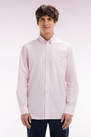 Eden Park Chemise En Coton Rose Coudi&egrave;res Marine Coupe Droite
