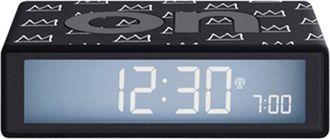 Lexon LR150BSQ-AN Funkwecker Flip+ Jean-Michel Basquiat Schwarz/Weiß