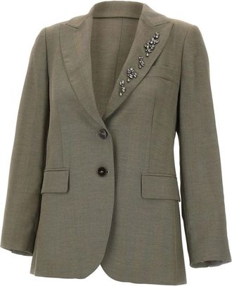 Marella Femme, Vestes, Vert, Taille: 38 FR Veste Blazer Impact