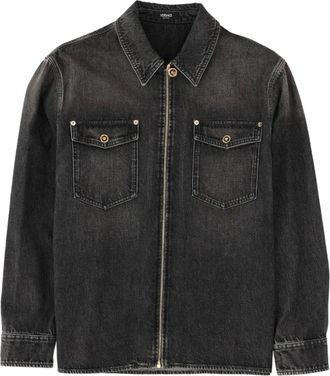 Versace Homme, Vestes, Noir, Taille: 2XL Denim Vestes