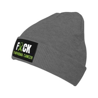 Generic L&eacute;ger Bonnet dhiver Tricot&eacute;, Ruban Vert &laquo; Fuck Lymphoma &raquo;, Chaud Beanie Hiver, Bonnet Hiver Chaud Tricot pour Sports, Ski, Adultes