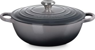 LE CREUSET Le Creuset Signature La Marmite aus Gusseisen, Ø 28 cm, Für alle Herdarten und Induktion geeignet, Volumen: 4,9 l, 4,93 kg, Flint, 21114284440430