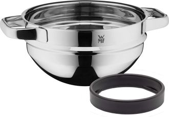 WMF Compact Cuisine Wasserbadschüssel 20 cm stapelbar, Rührschüssel Edelstahl für Wasserbad, Cromargan Edelstahl Schüssel poliert, spülmaschinengeeignet