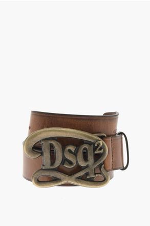 Dsquared2 Leather Belt with Logo Buckle 40mm size 105