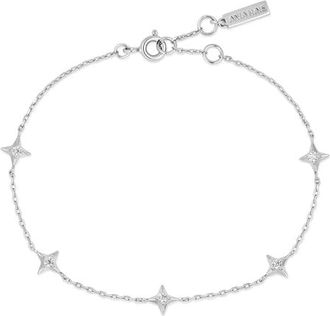 Ania Haie Bracelet pour femme Dusk Divas Stars Station en argent sterling 925, serti de 5 zircons, longueur : 16,5 cm + rallonge de 2 cm, emballage cadeau inclu