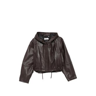 Sportmax Hooded Leather Jacket