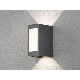 Konstsmide led Au&szlig;enwandleuchte cremona Up and Down H&ouml;he 17cm, Opalglas Anthrazit