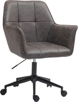 SVITA GREG chaise de bureau r&eacute;glable en hauteur en similicuir gris