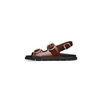 Loriblu Femme, Chaussures, Brun, Taille: 40 EU Sandales Plates en Veau Bross&eacute;