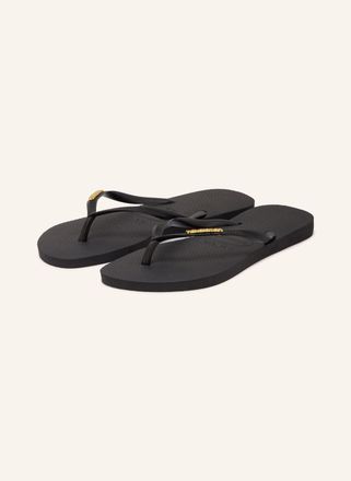 Havaianas Zehentrenner Slim Logo Metallic schwarz