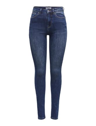 Only Damen Onllulu Hw Skinny Push Up Mas090 Bf DNM, Dark Blue Denim, (XS) W x 32L