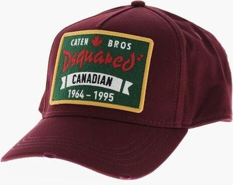 Dsquared2 Cotton Gabardine Baseball Cap With Logo Patch size One Size
