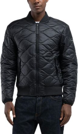 Replay Herren Bomberjacke Gesteppt, Schwarz (Black 098), XL