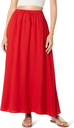 The Drop Pull-On Maxi Skirt Rock, Rot, L