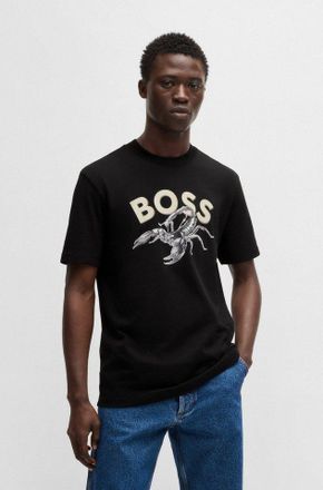 HUGO BOSS T-Shirt Te Bossfish Rundhalsausschnitt, Regular Fit, gro&szlig;er Druck