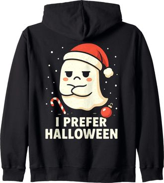 UNK I Prefer Halloween Ghost Santa Hat Sarkastic Christmas Kapuzenjacke