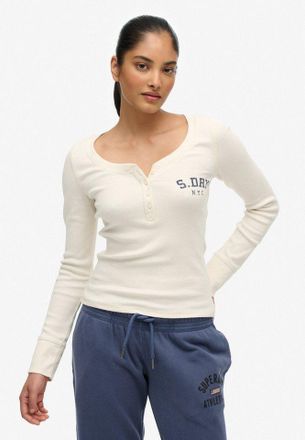 Superdry Langarmshirt ATHLETIC BUTTON DOWN LS TOP im Henley-Stil