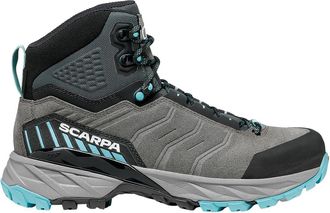 Scarpa W Rush TRK GTX Grau - Gore-Tex Leichter agiler Damen Gore-Tex Wanderschuh, Größe EU 42 - Farbe Midgray - Aqua