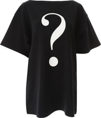Moschino Femme, Tops, Noir, Taille: 38 FR T-shirt en Interlock Point dInterrogation