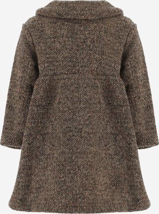 1+ in the family Kids Wool Tweed Coat Taupe