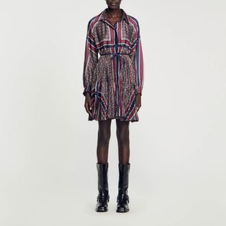 Sandro Robe chemise plissée