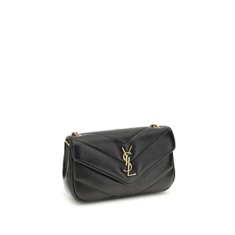 Saint Laurent Womens Black Lamb Ovis Aries Shoulder Bag