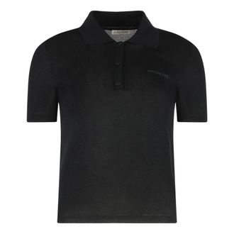 Moncler Polo-Shirt mit gesticktem Logo - - Tops - Herren - Schwarzk - XS