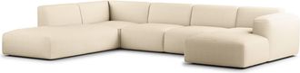 Studio Copenhagen home24 Wohnlandschaft Beige Cordstoff Snor 325 x 71 x 235cm Longchair davorstehend rechts / Ottomane links Modern