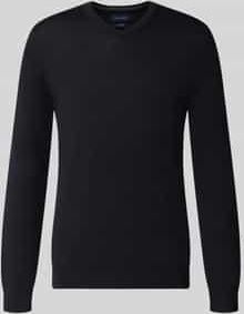 Christian Berg Strickpullover aus Woll-Mix mit V-Ausschnitt